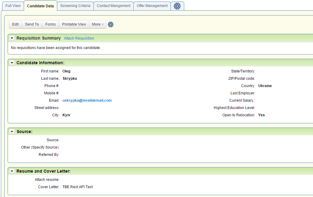 Taleo Business Edition REST API Overview | HCM Cloud Hub